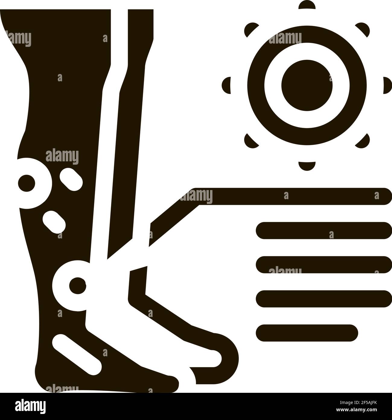 Rash Dermatitis On Legs Icon Vector Glyph Illustration Stock Vector