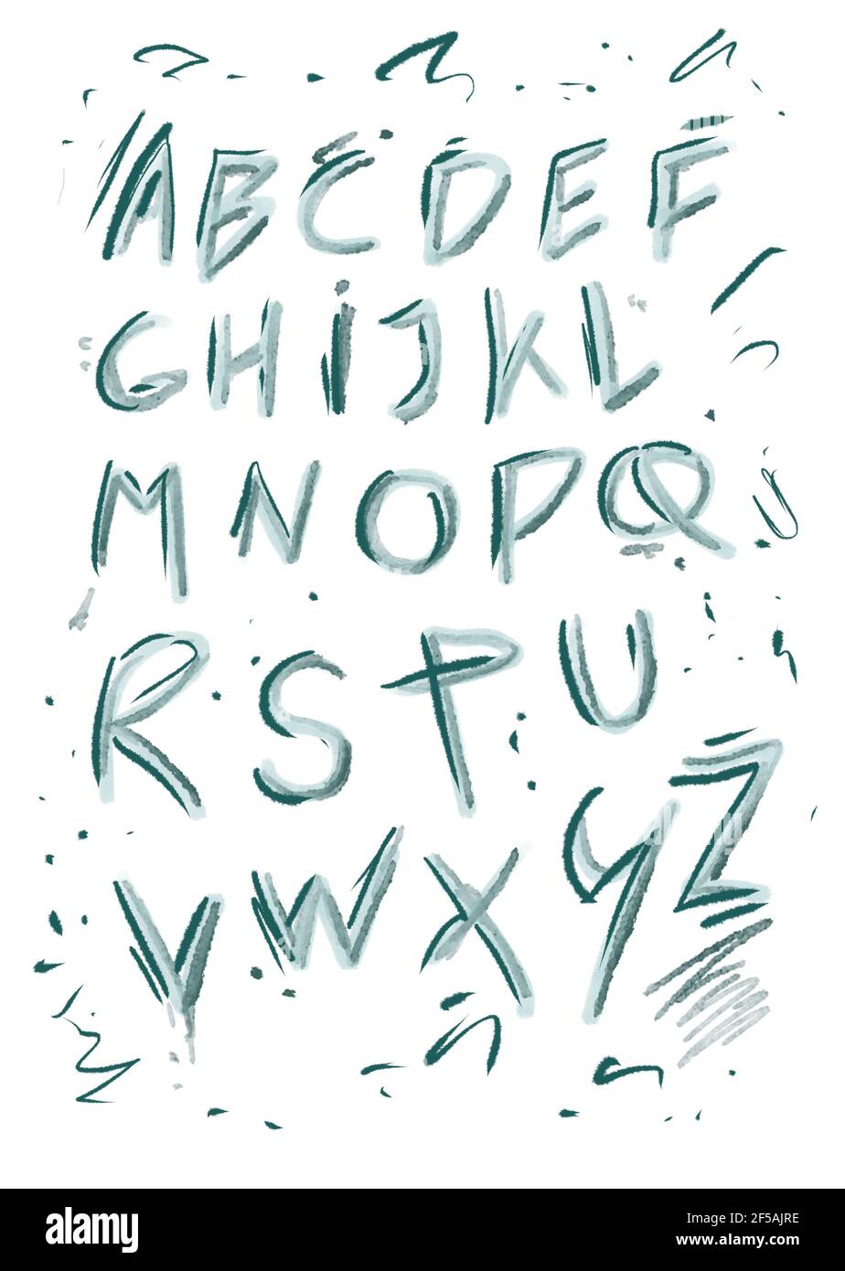 hand drawn alphabet Stock Photo - Alamy