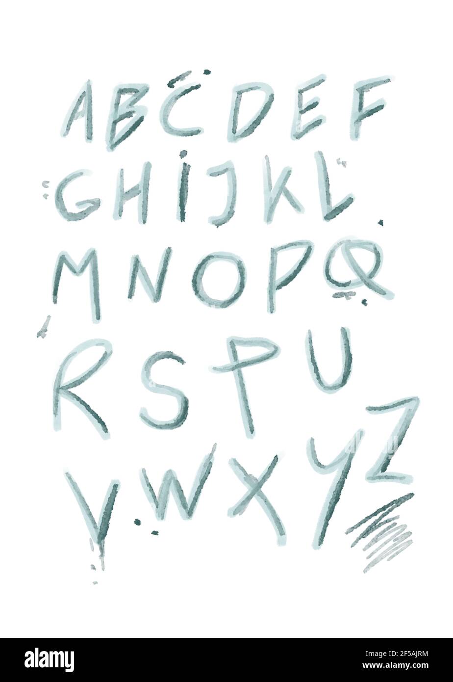 hand drawn alphabet Stock Photo - Alamy