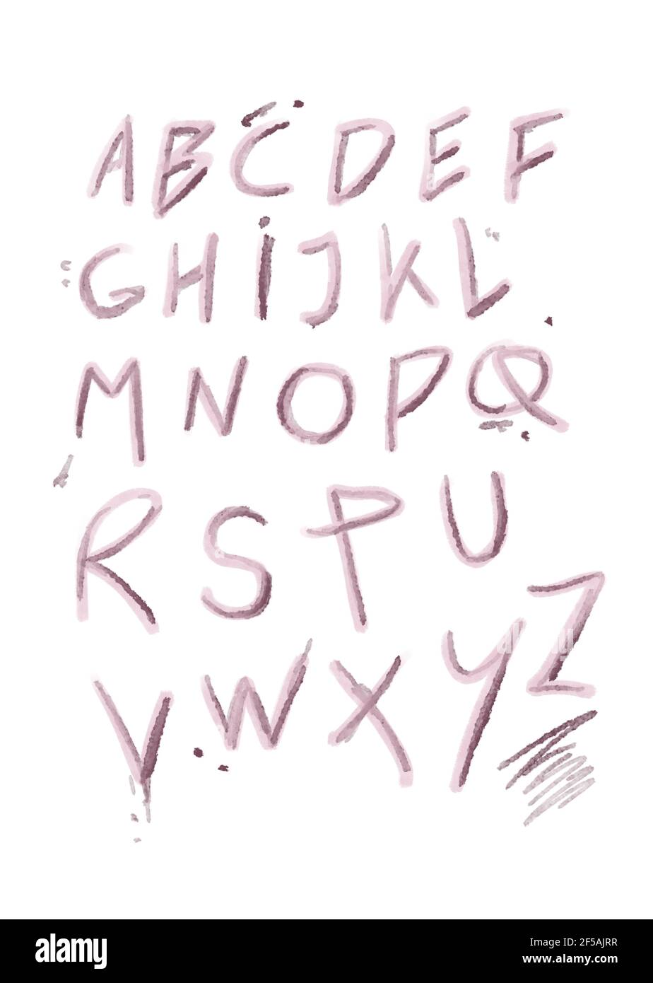 hand drawn alphabet Stock Photo - Alamy