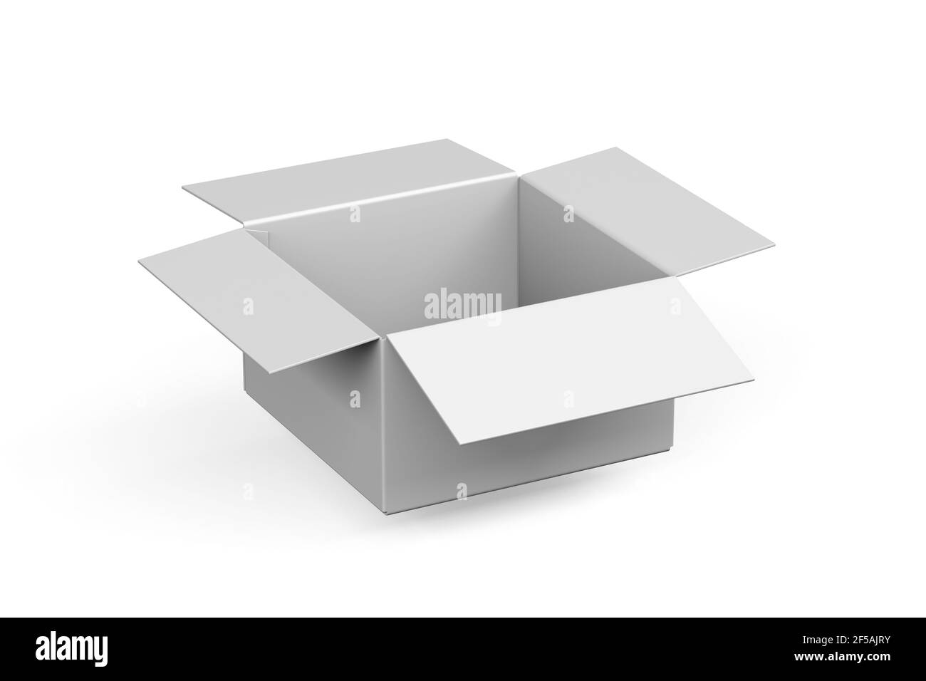 Open cardboard box mockup isolated on white background - 3d render ...
