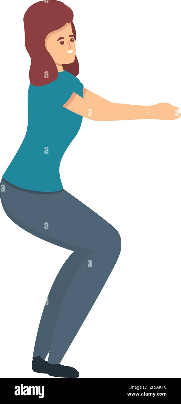 Training girl icon. Cartoon of training girl vector icon for web design ...