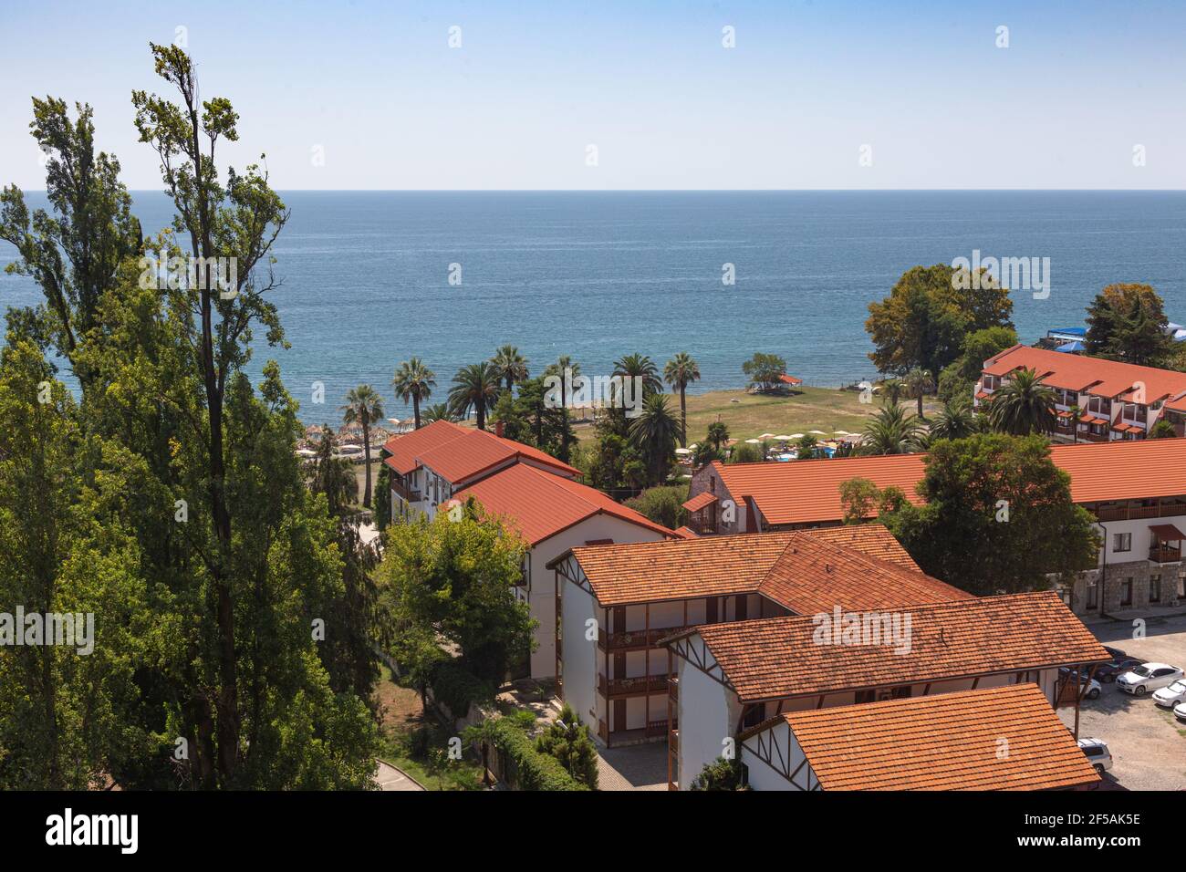 View from central street of Gagra Town, July of 2018, Abkhasia Stock ...