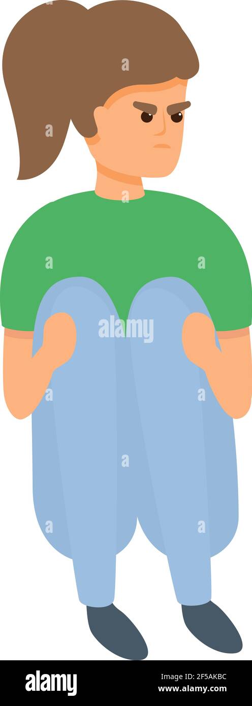 Angry girl icon. Cartoon of angry girl vector icon for web design ...