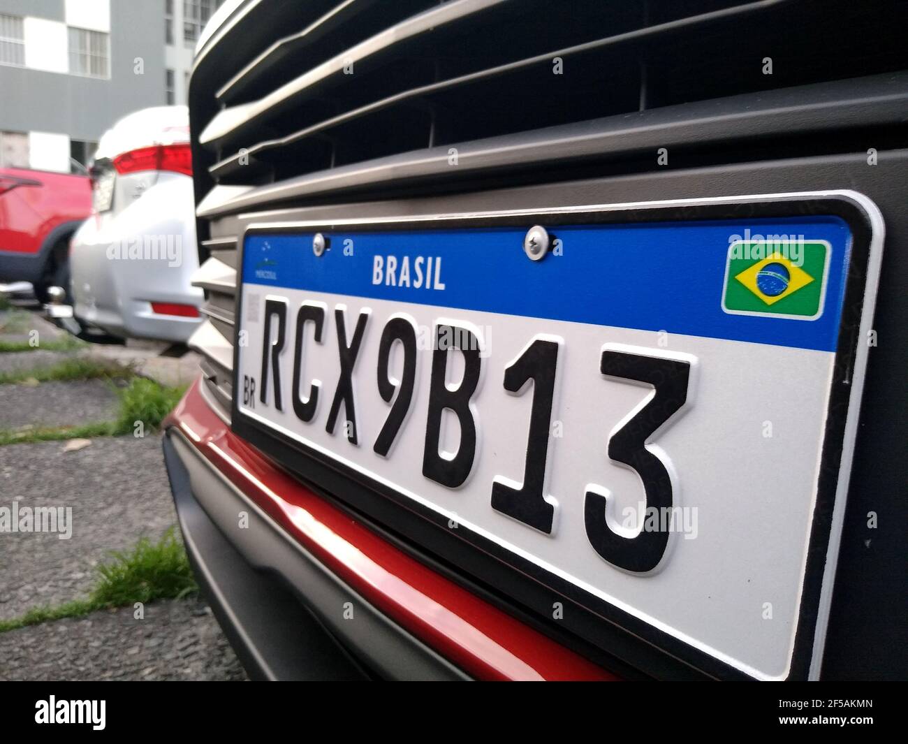 salvador, bahia, brazil - december 27, 2020: vehicle plate in the ...