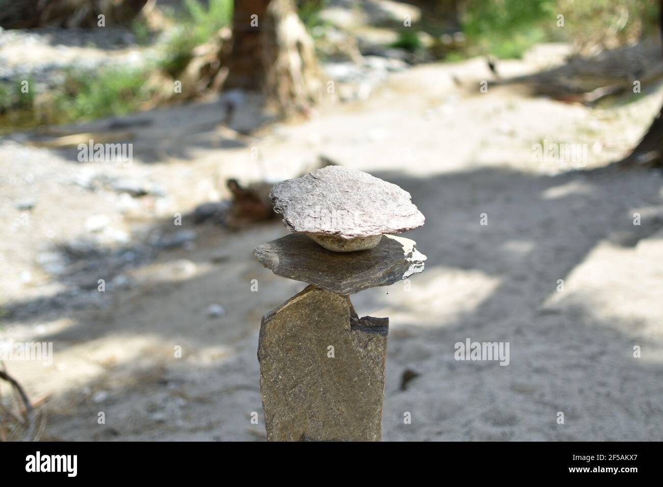 Selective focus of the rocks perfectly balanced on each other Stock ...