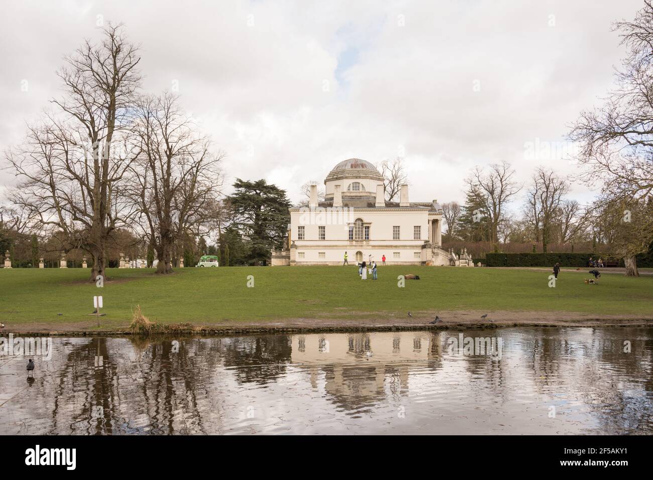 Chiswick House and ornamental lake in Chiswick, West London, England, U ...