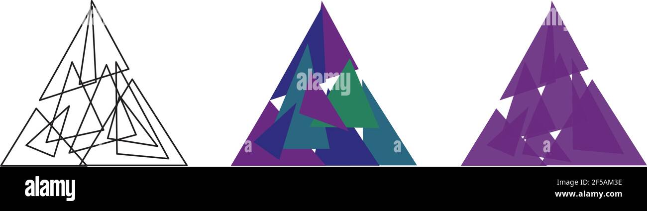 Triangle Made Of Triangles Modern Line Logo Shape Template Design ...