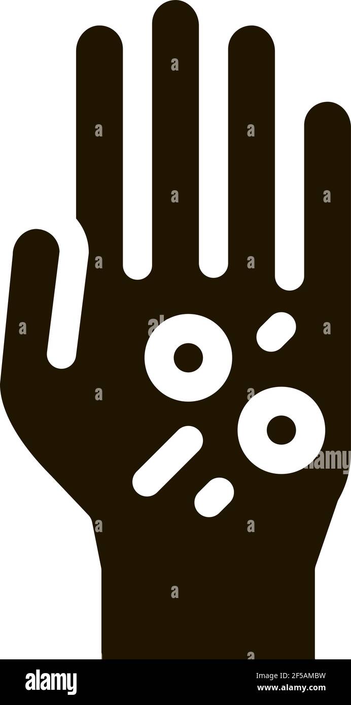dermatitis rash on hands icon Vector Glyph Illustration Stock Vector ...