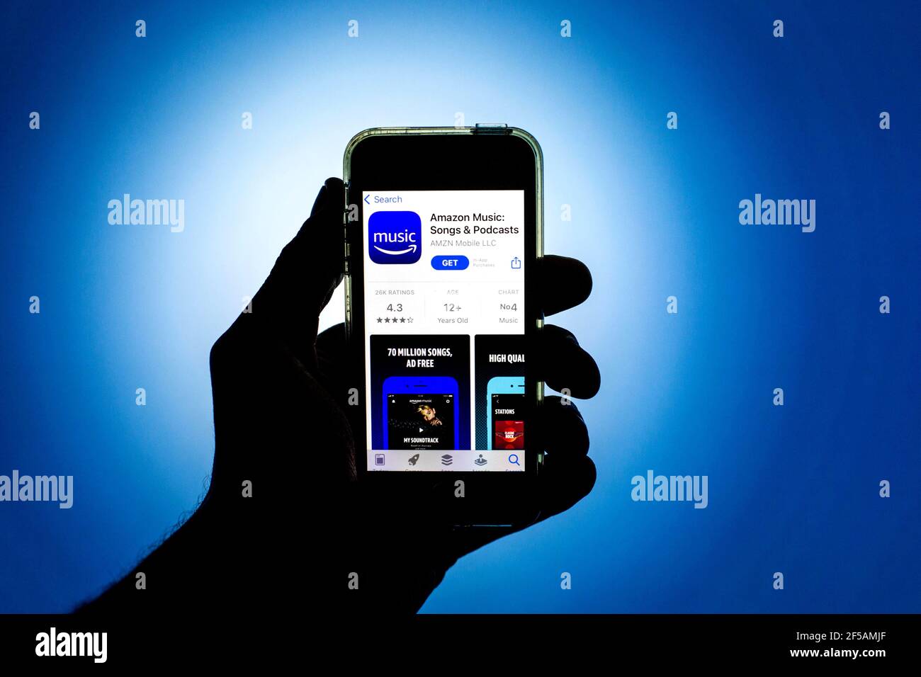 In this photo illustration the Amazon Music app in App Store seen ...