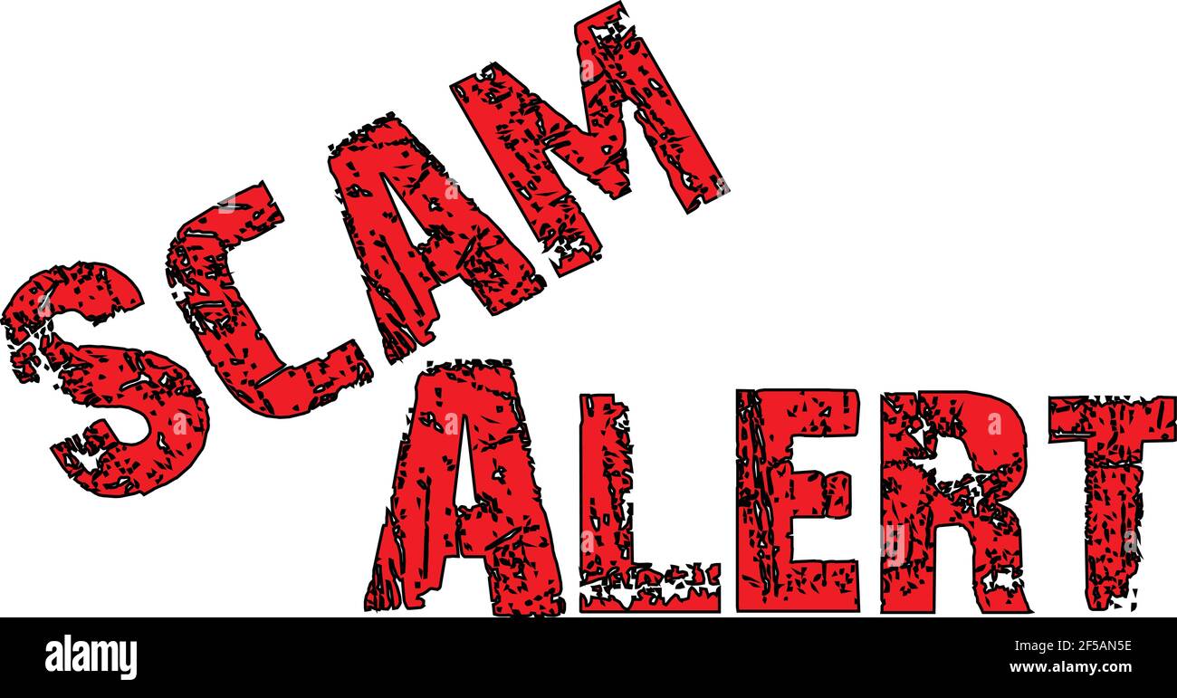 Scam Alert text sign illustration on white background Stock Vector ...