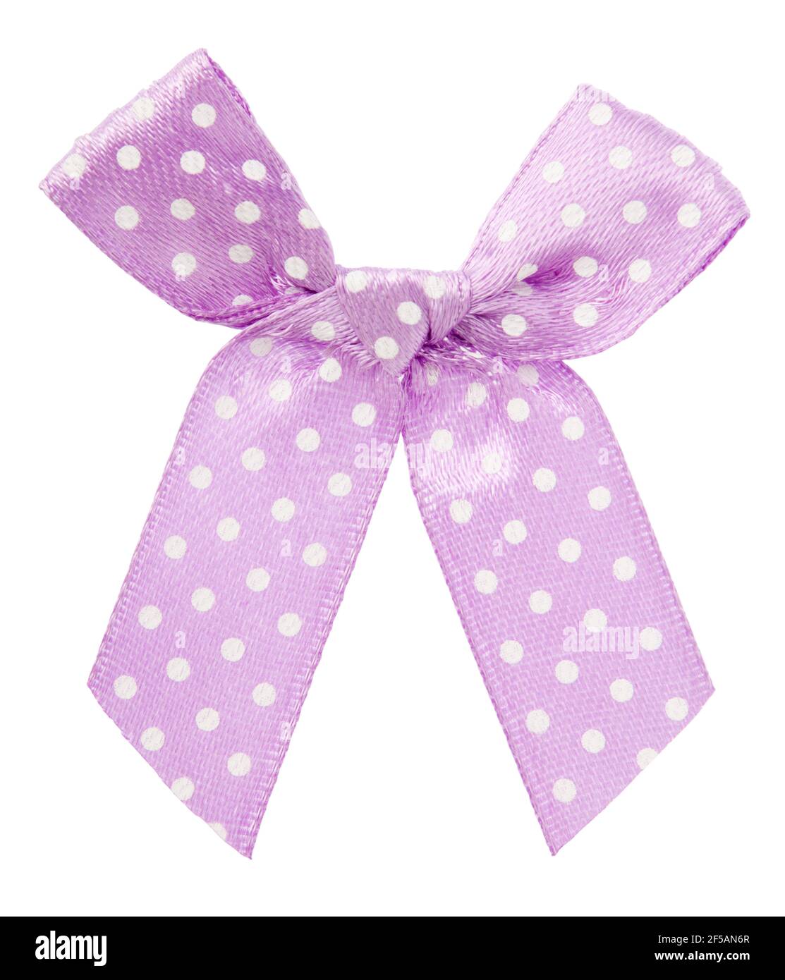 Lilac bow with white dots isolated on white, clipping path Stock Photo ...