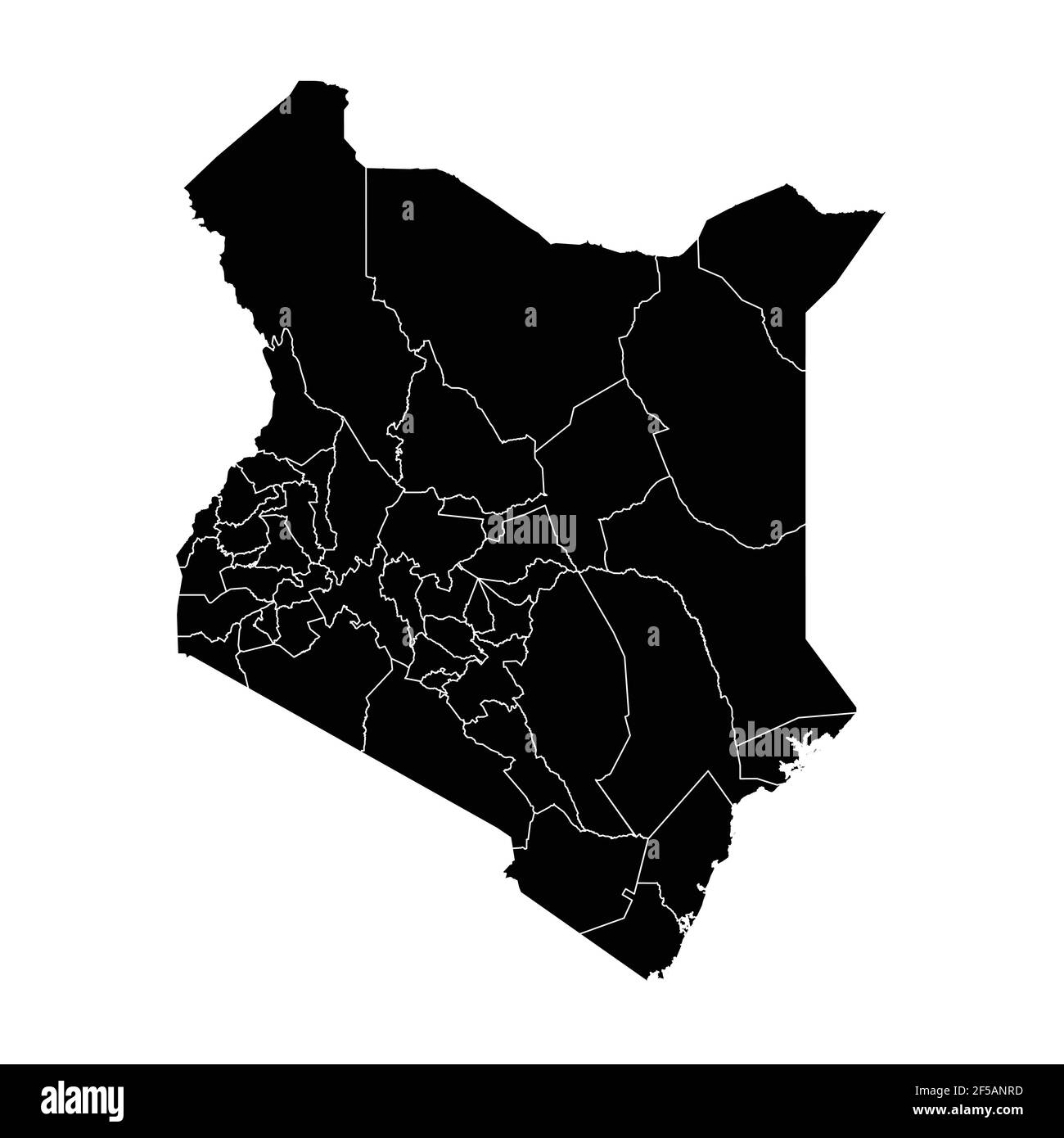 Kenya country map vector with regional areas Stock Vector Image & Art ...