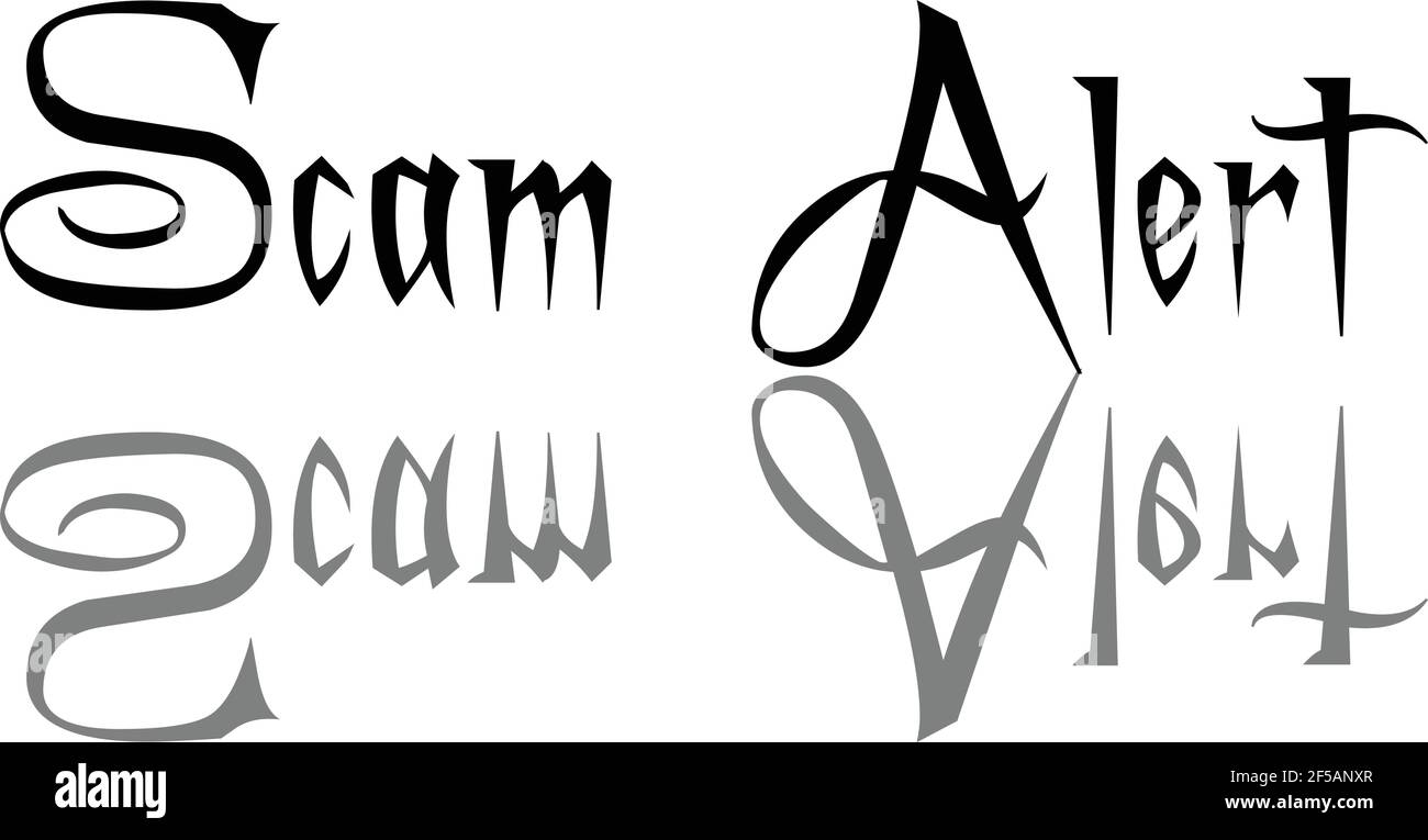 Scam Alert text sign illustration on white background Stock Vector ...