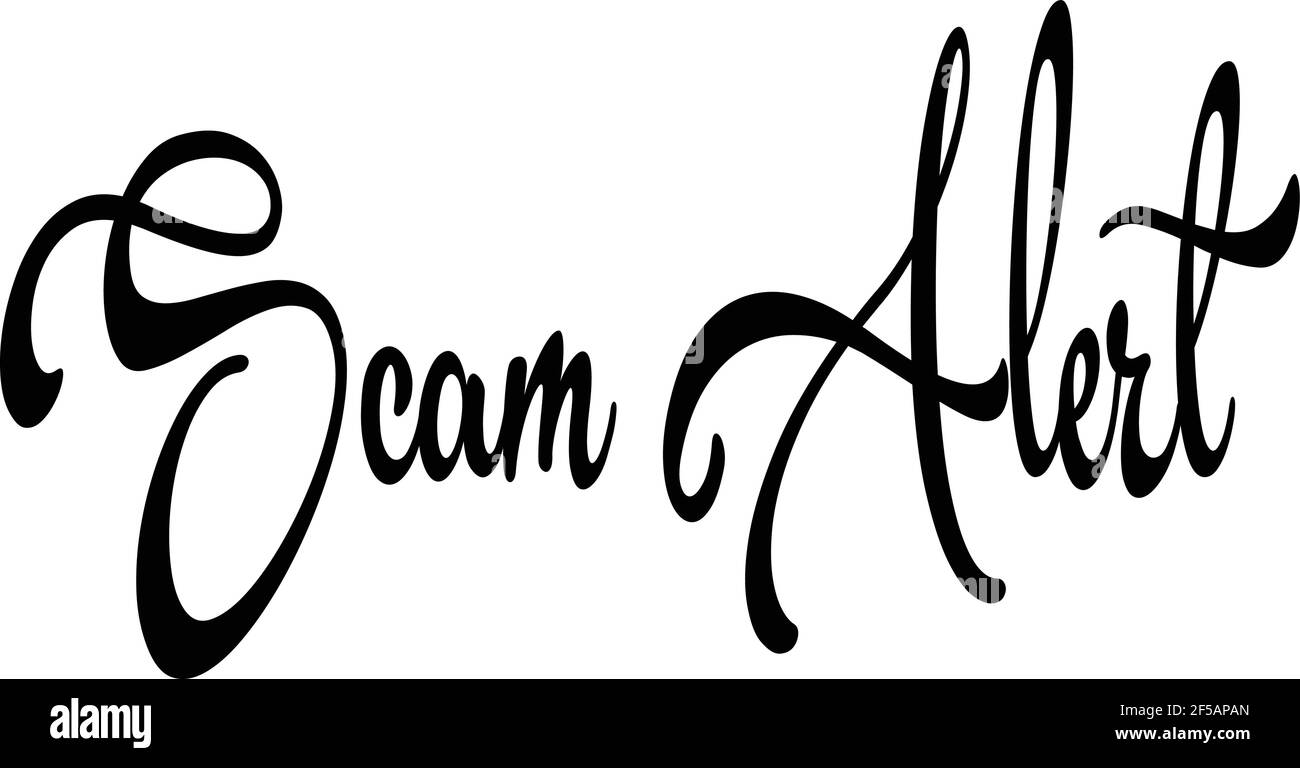 Scam Alert text sign illustration on white background Stock Vector ...