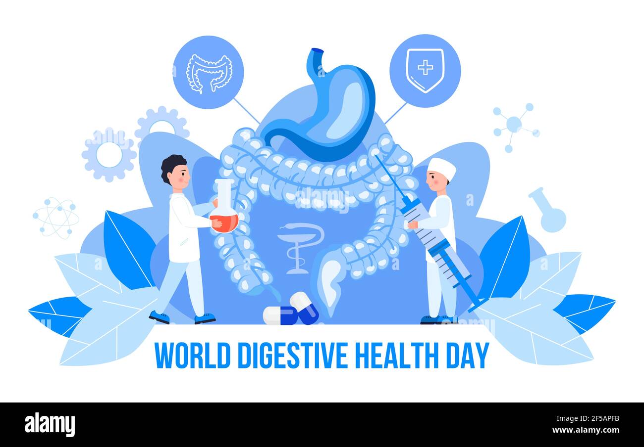 World digestive day is celebrated in 29 May. Intestine probiotic ...