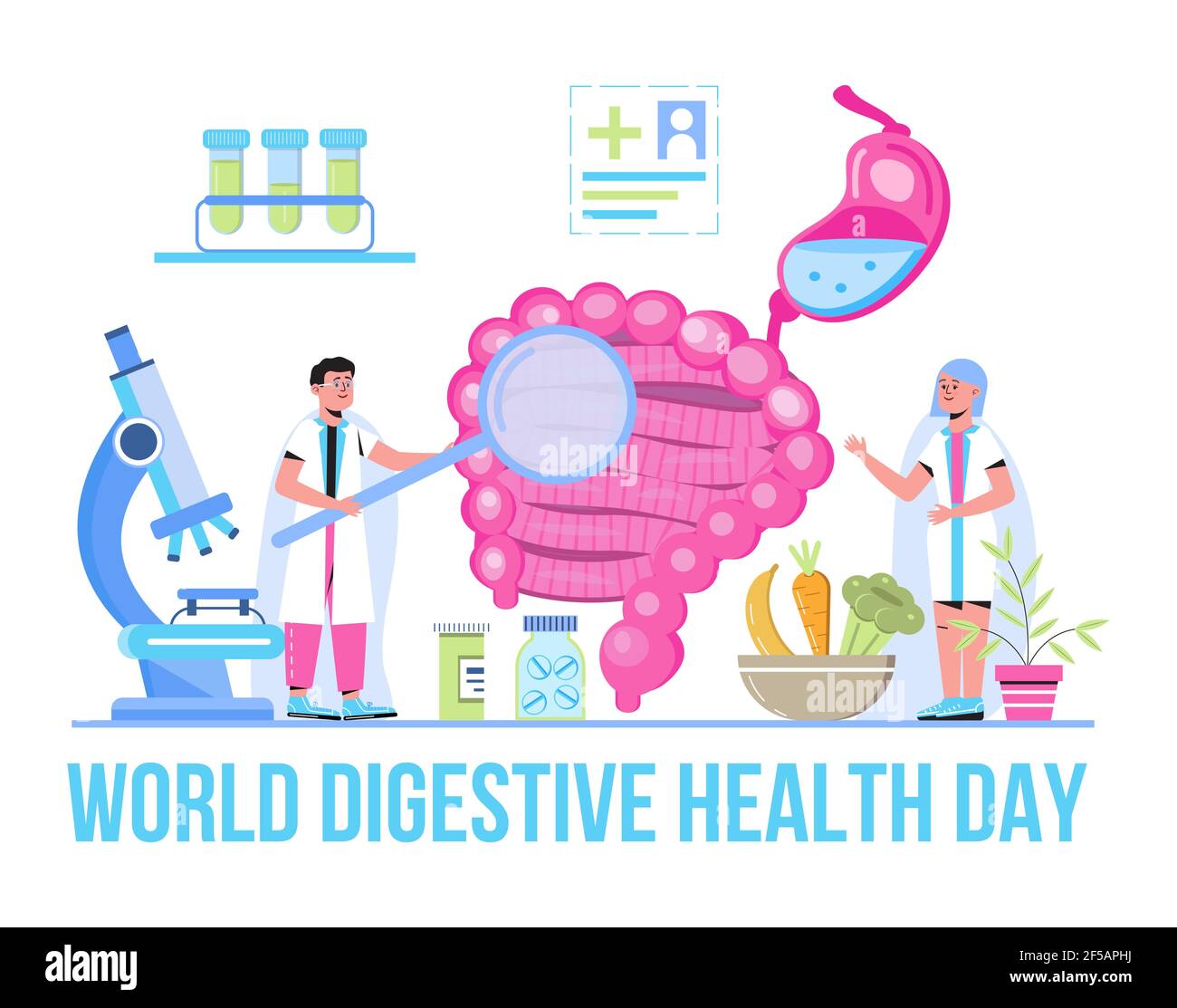 World digestive day is celebrated in 29 May. Intestine probiotic ...