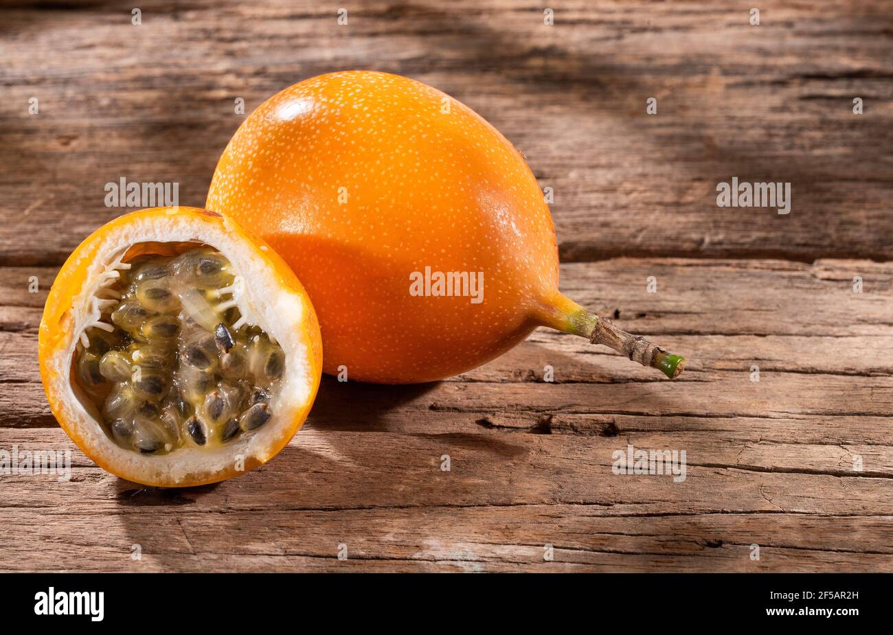 Granadilla delicious tropical fruit - Passiflora ligularis Stock Photo ...