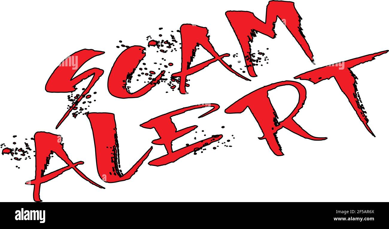 Scam Alert text sign illustration on white background Stock Vector ...