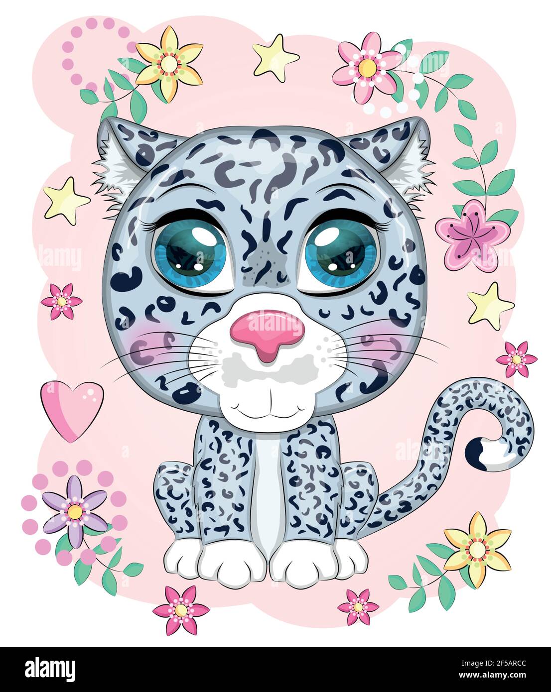 Cute Baby Snow Leopard Drawing