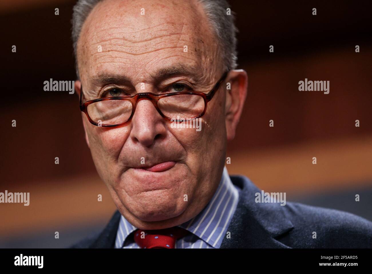 U.S. Senate Majority Leader Chuck Schumer (D-NY) touts Senate Democrats ...