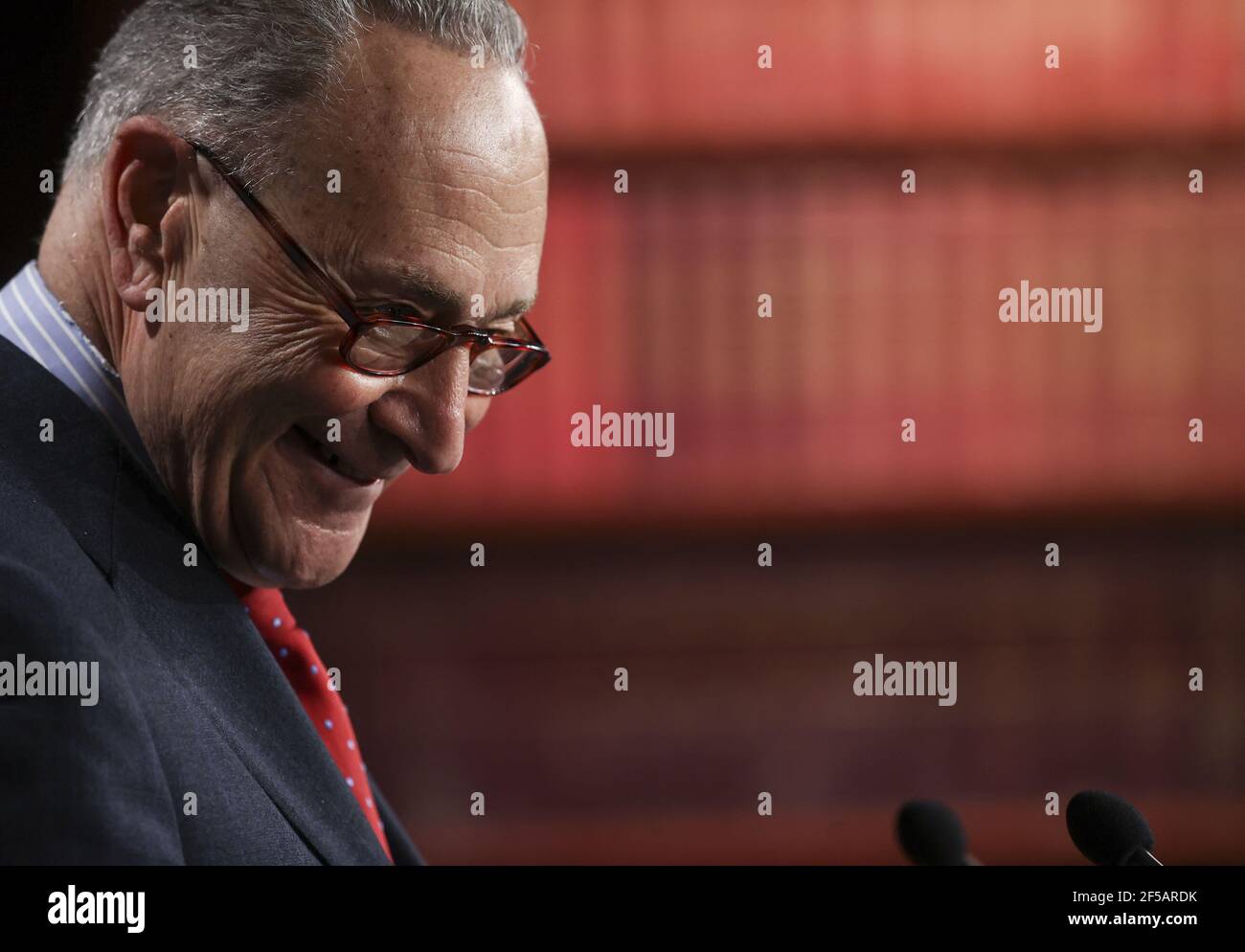 U.S. Senate Majority Leader Chuck Schumer (D-NY) touts Senate Democrats ...