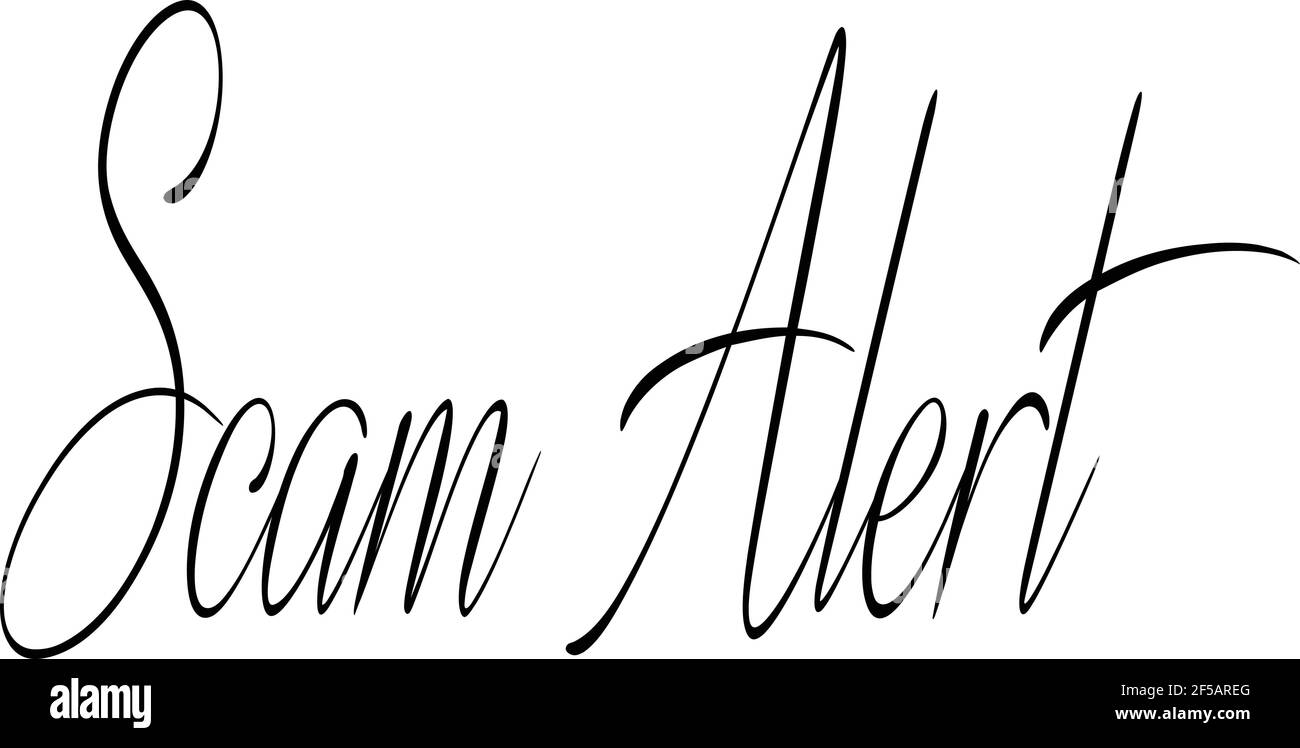 Scam Alert text sign illustration on white background Stock Vector ...