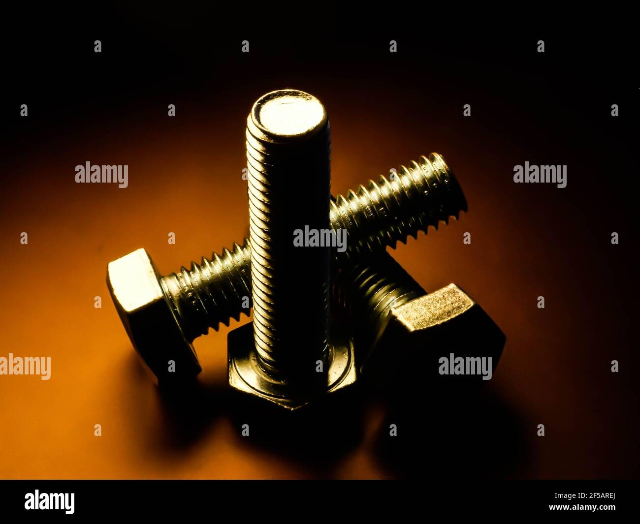 Close-up of various steel nuts and bolts Stock Photo - Alamy