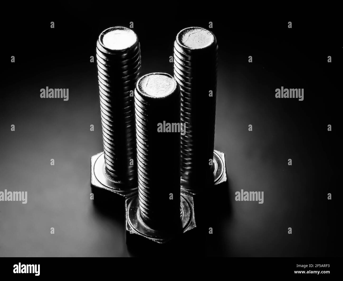 Close-up of various steel nuts and bolts Stock Photo - Alamy