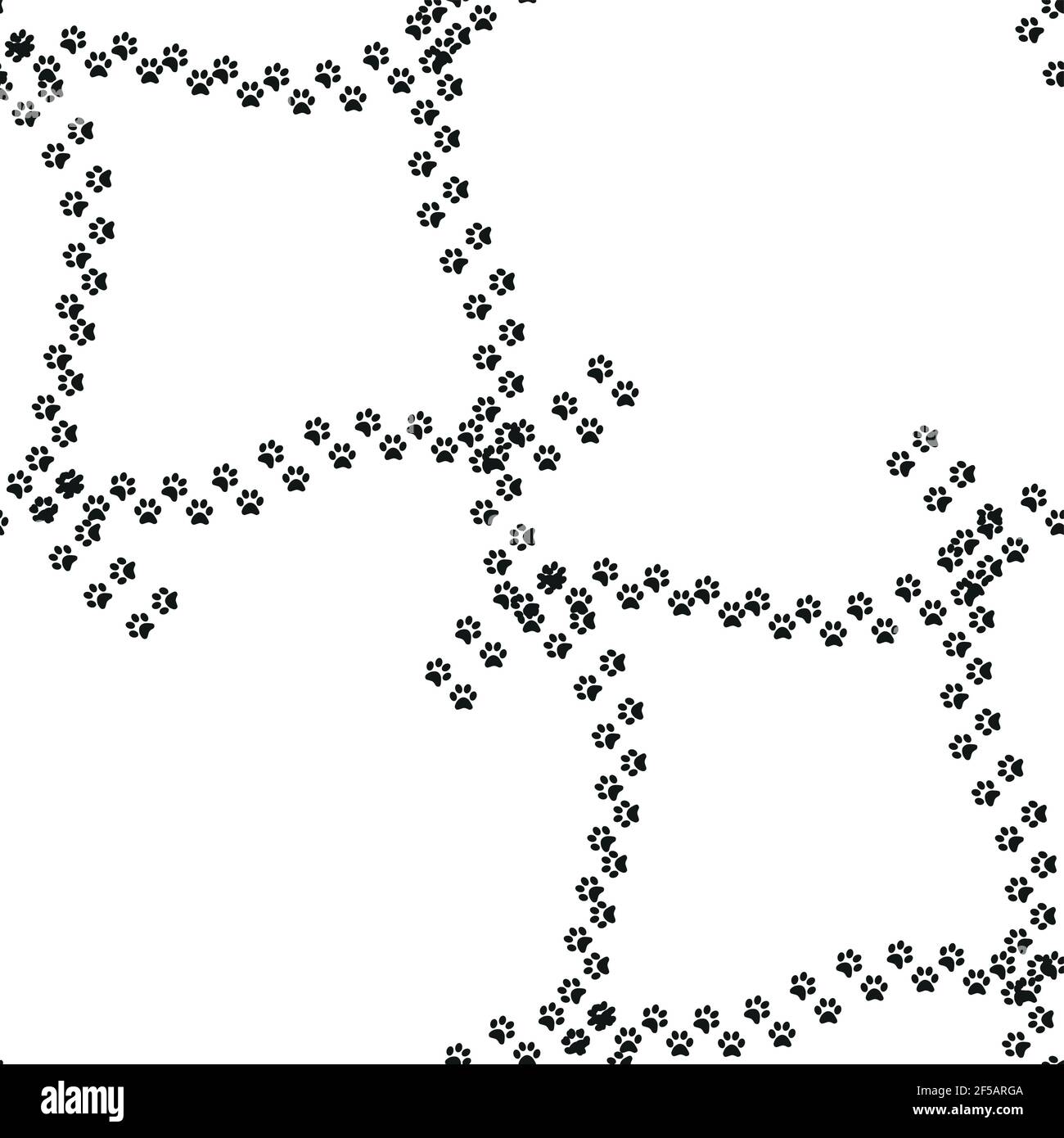 Animal footprint seamless pattern. Footprints of a cat, dog, bear, lion ...
