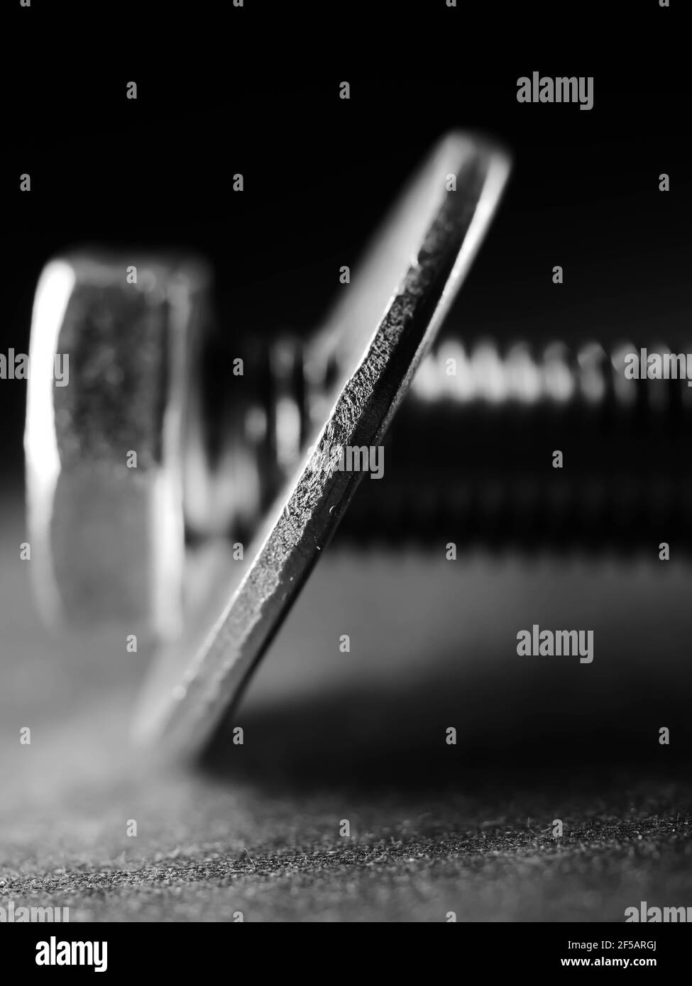 Heap steel threaded construction Black and White Stock Photos & Images ...