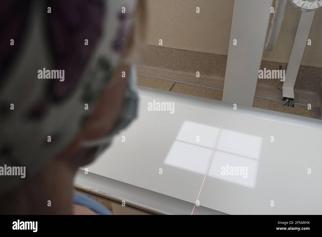 The work of a radiologist in the X-ray room for diagnostics Stock Photo ...