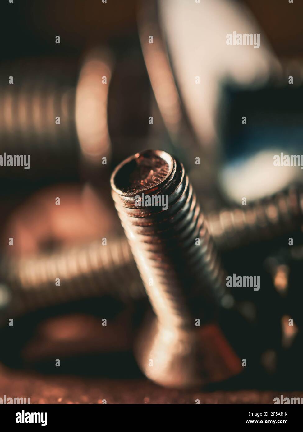 Close-up of various steel nuts and bolts Stock Photo - Alamy