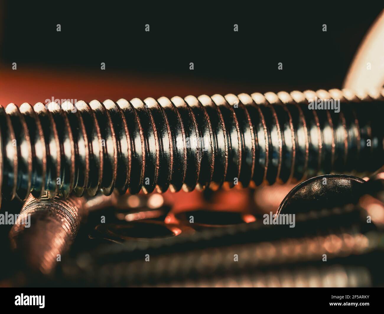Close-up of various steel nuts and bolts Stock Photo - Alamy