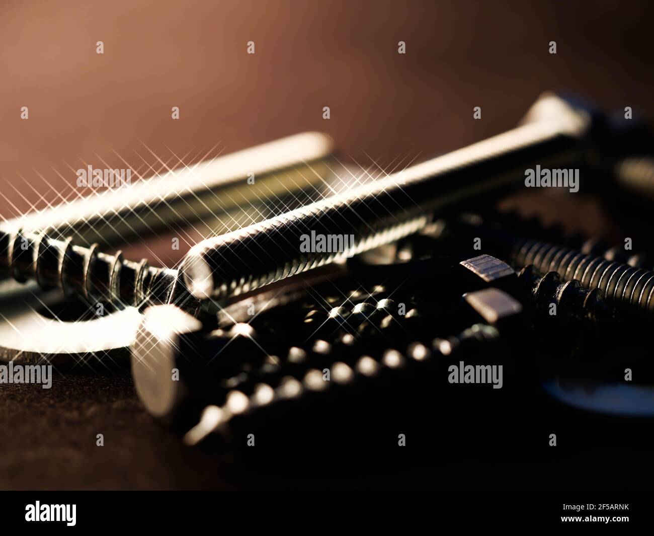 Close-up of various steel nuts and bolts Stock Photo - Alamy