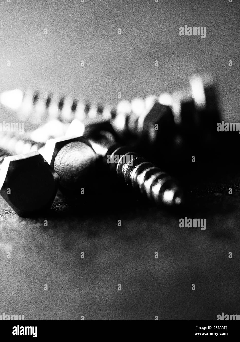 Heap steel threaded construction Black and White Stock Photos & Images ...