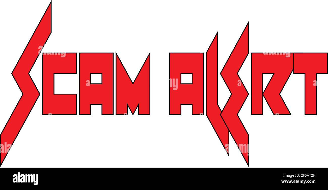 Scam Alert text sign illustration on white background Stock Vector ...