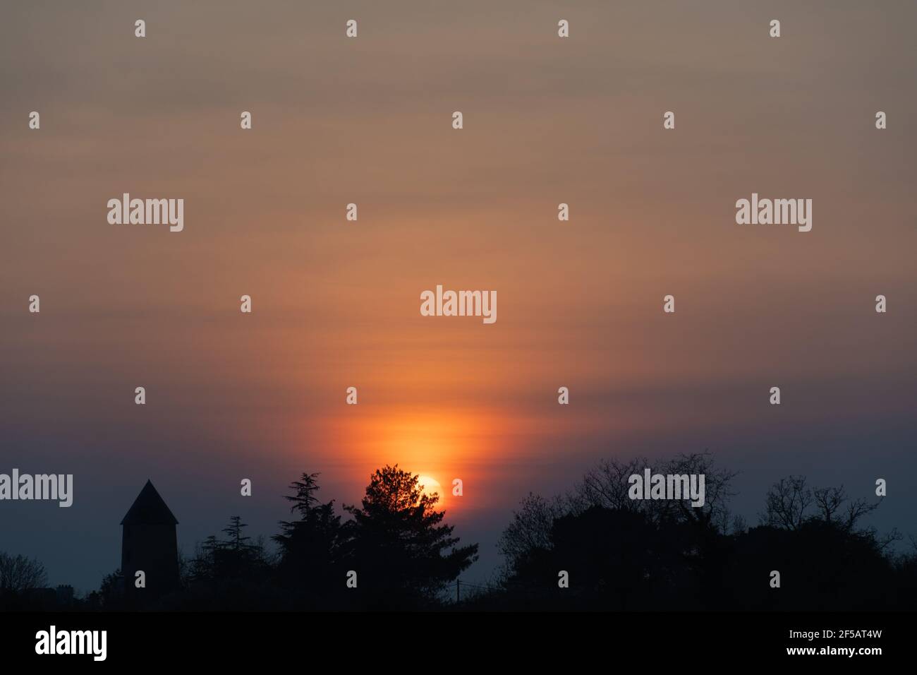 dark sunset in country Stock Photo - Alamy