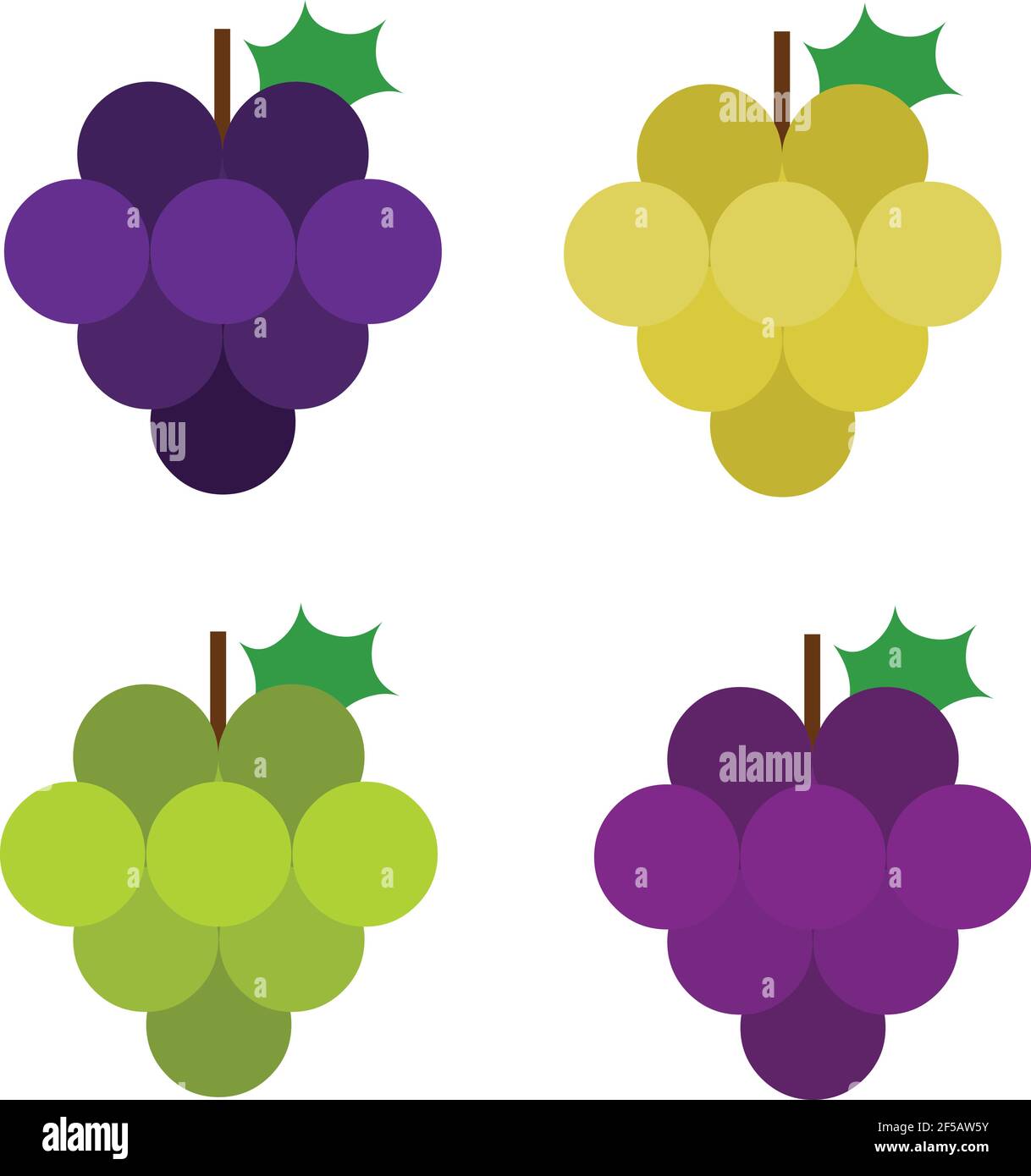 Grape illustration vector blue, purple, green and yellow. Grape logo ...