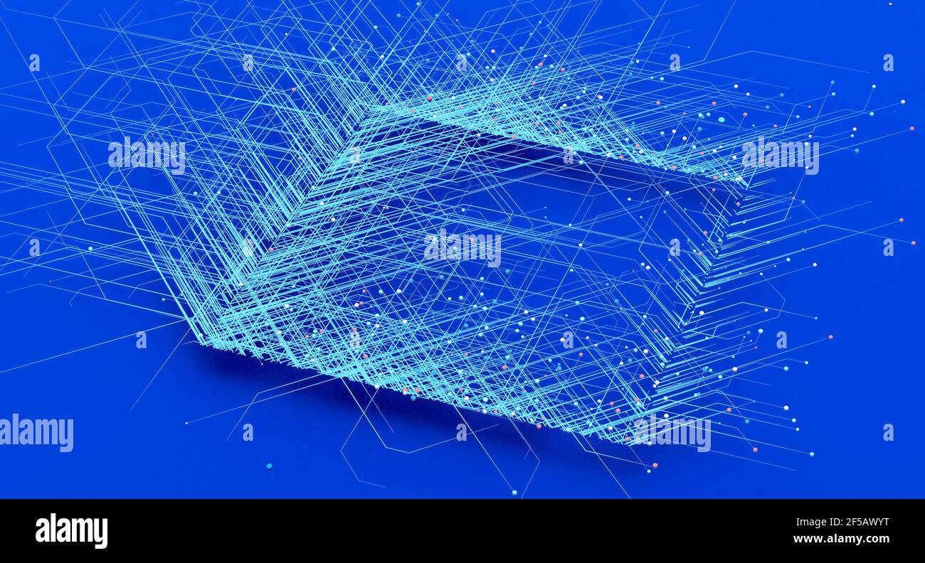 Social connections, relationships between people, movement of data on ...