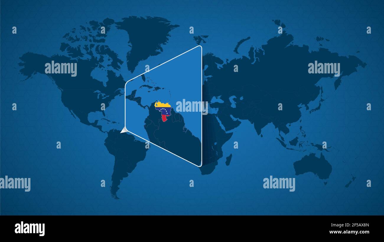 Venezuela map with other countries and us