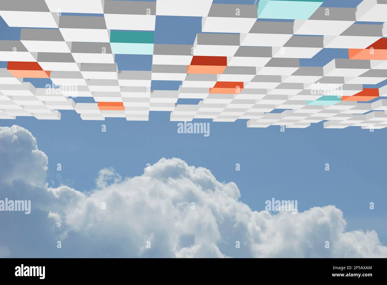 live and dead digital cloud concept, digital data cells against a blue ...