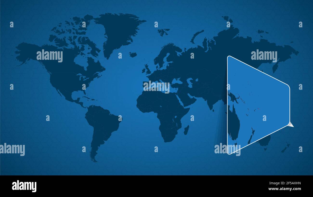 Detailed world map with pinned enlarged map of Samoa and neighboring ...