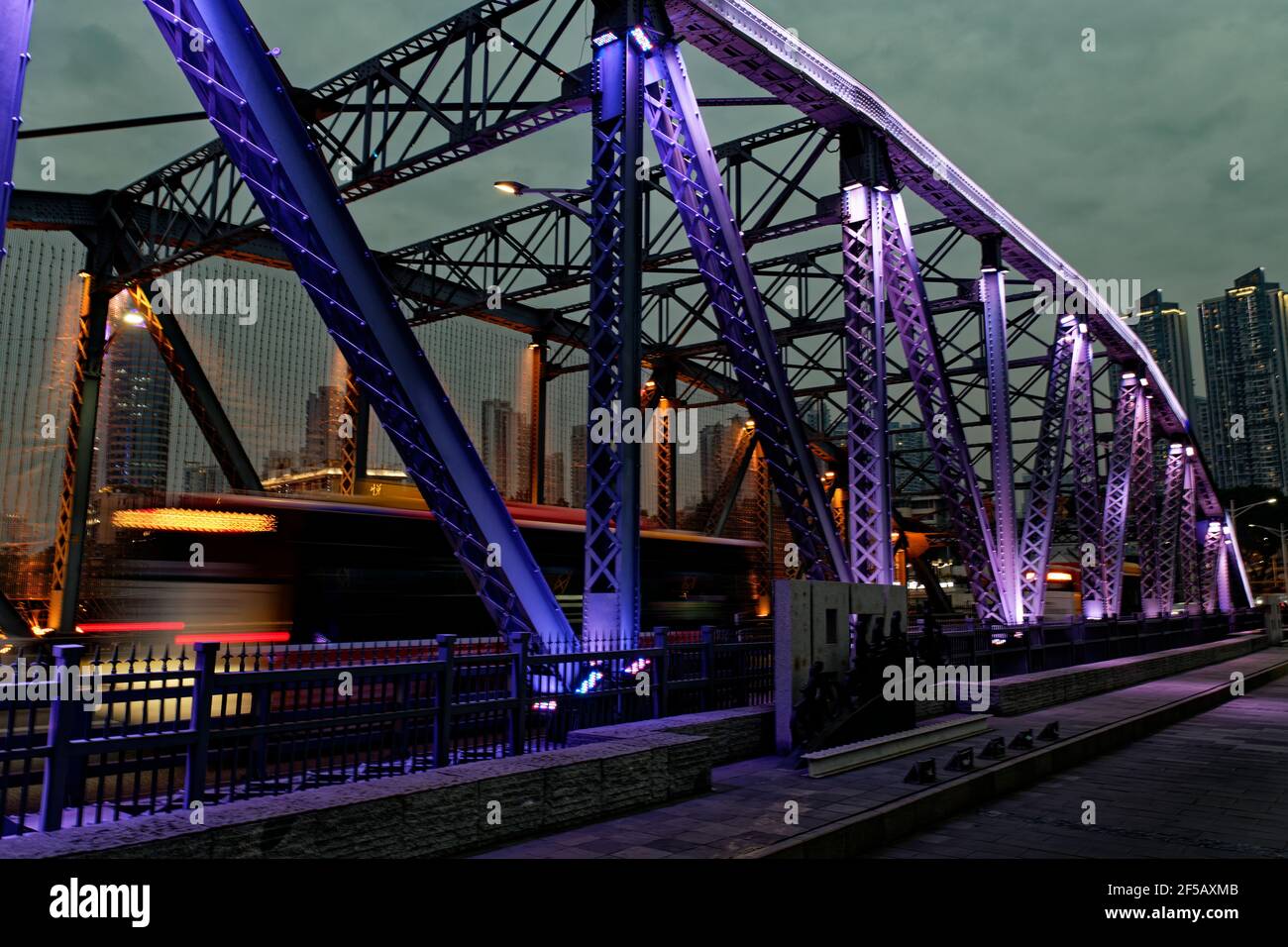 Cityscape night lights china guangzhou riverside Stock Photo - Alamy