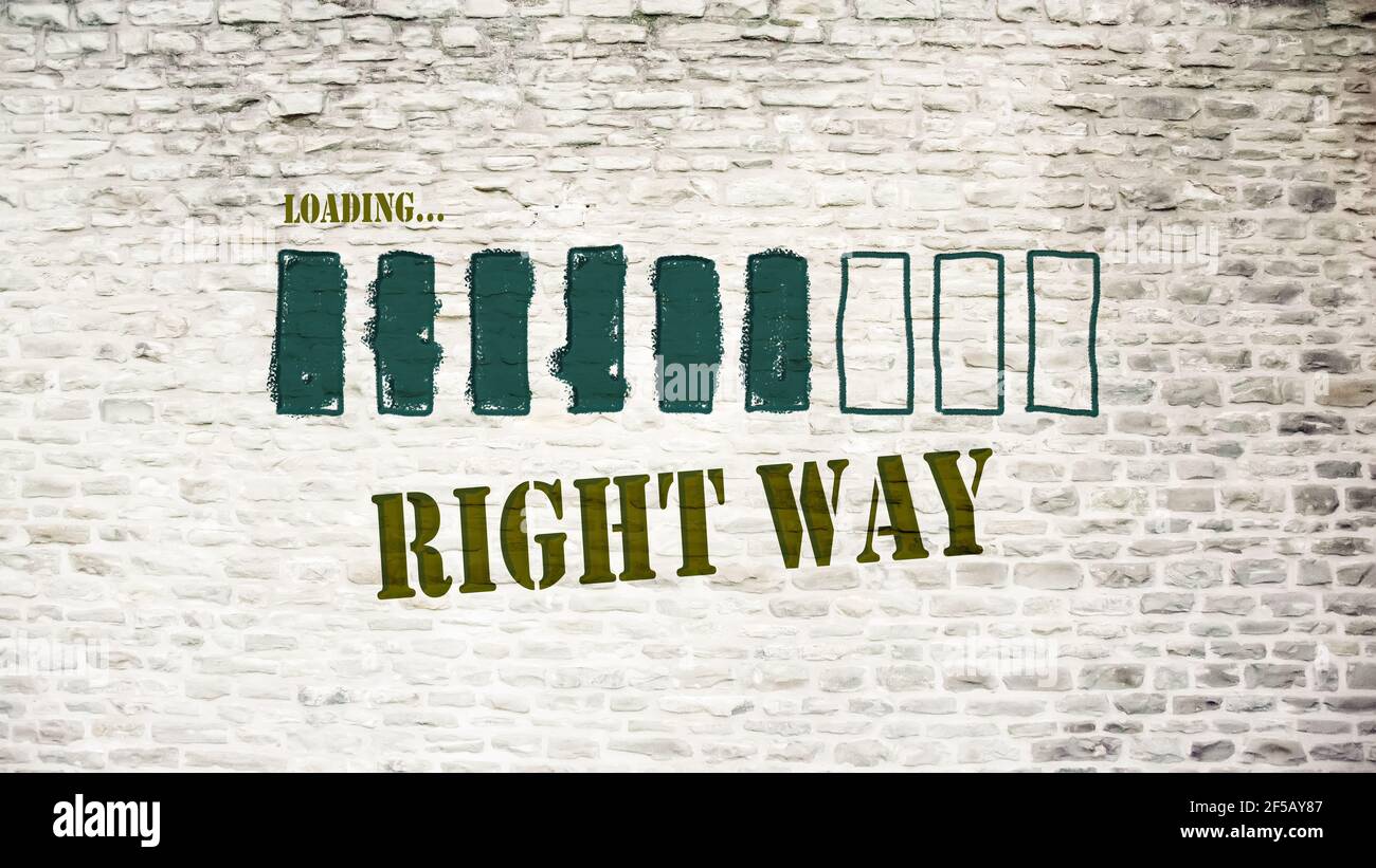 Street Sign the Direction Way to Right Way Stock Photo - Alamy