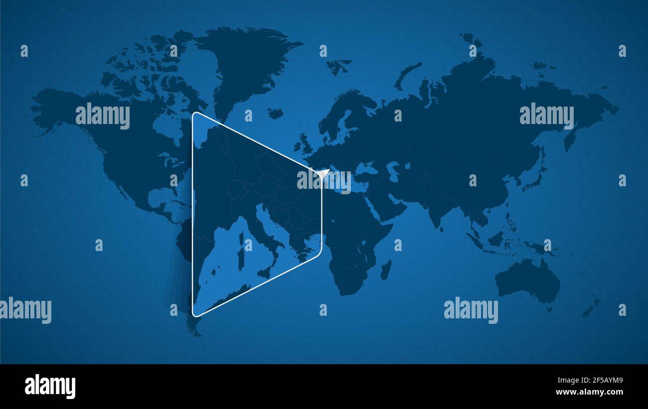 Detailed world map with pinned enlarged map of San Marino and ...