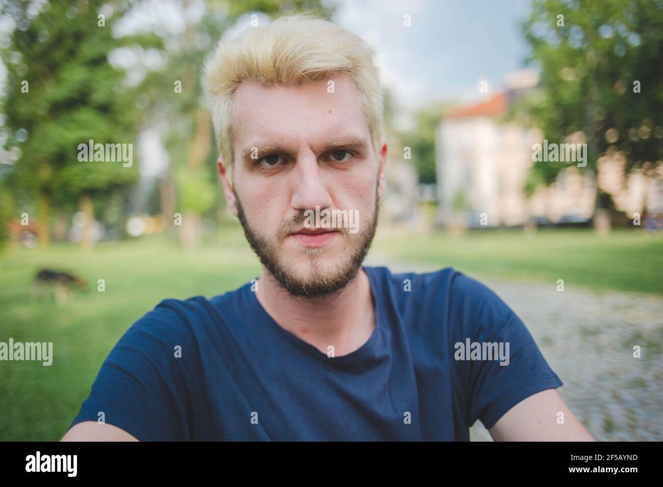 Young Caucasian male from Bosnia and Herzegovinain a black shirt Stock ...