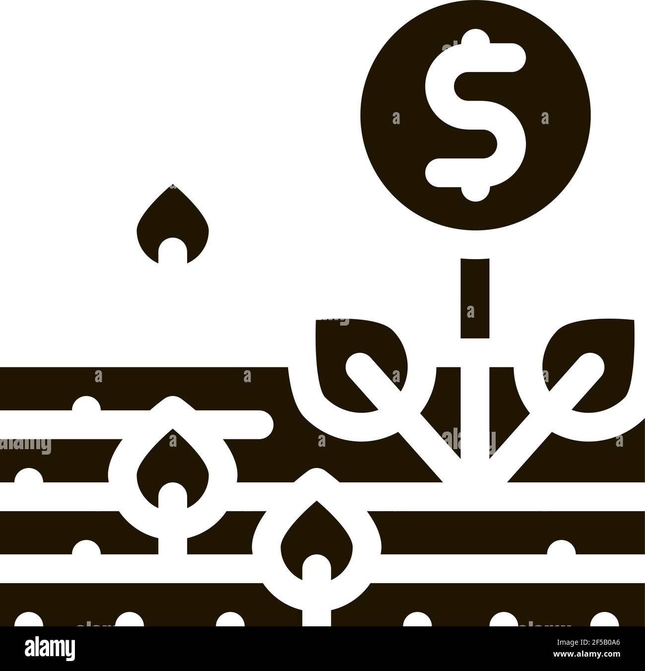 money tree on field icon Vector Glyph Illustration Stock Vector Image ...
