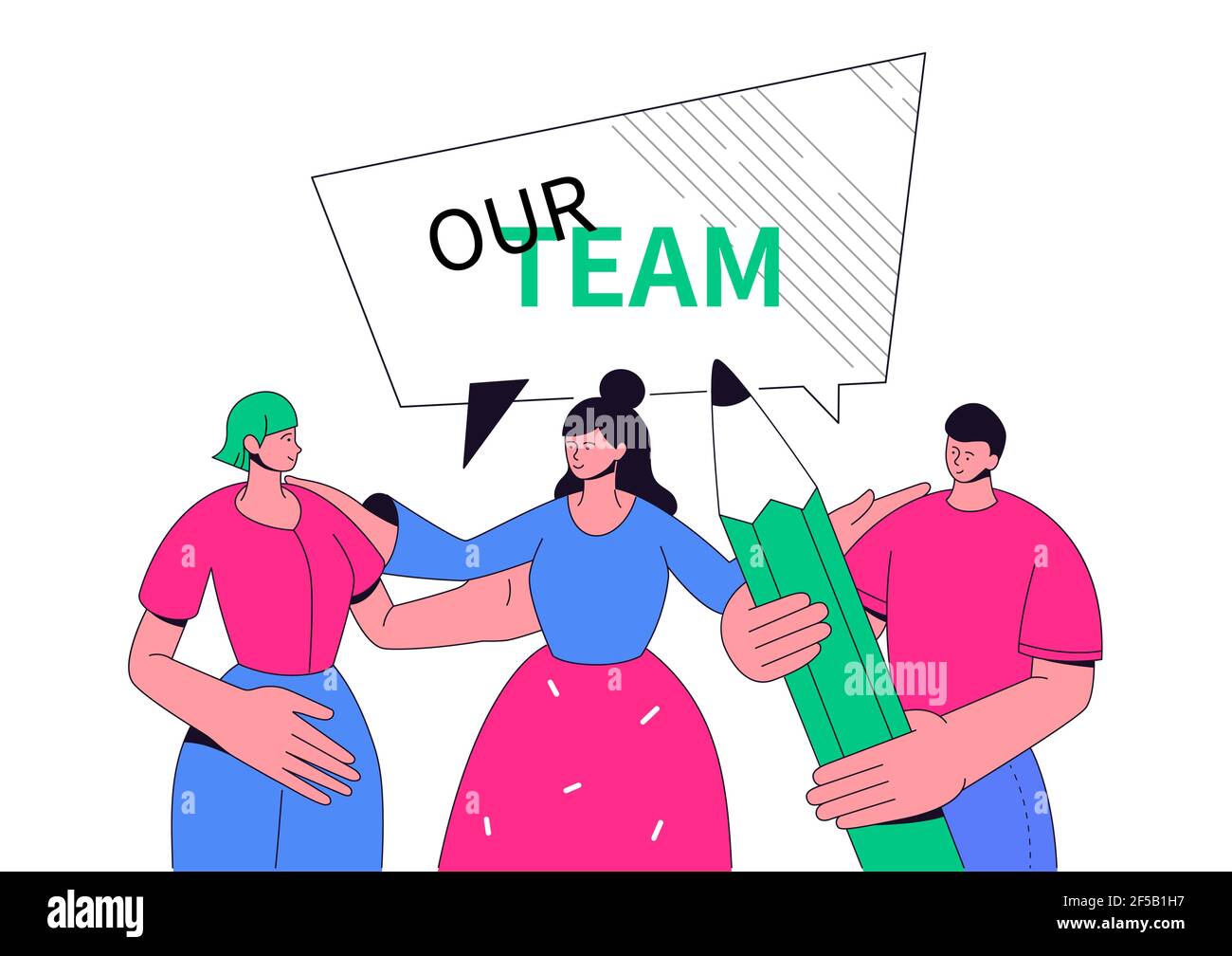 Our team - modern colorful line design style illustration with trendy ...