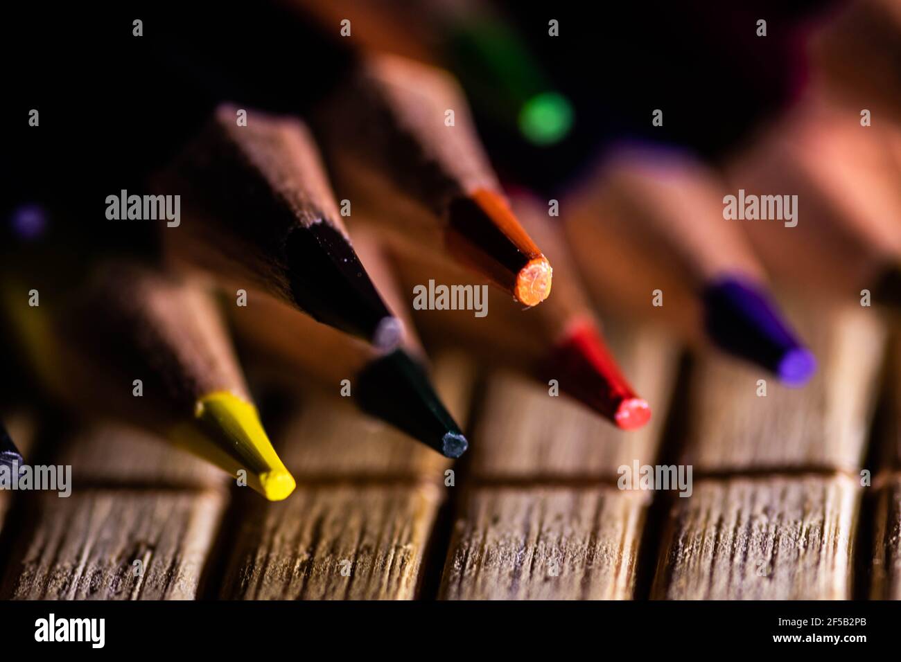 Colored pencils background Stock Photo - Alamy